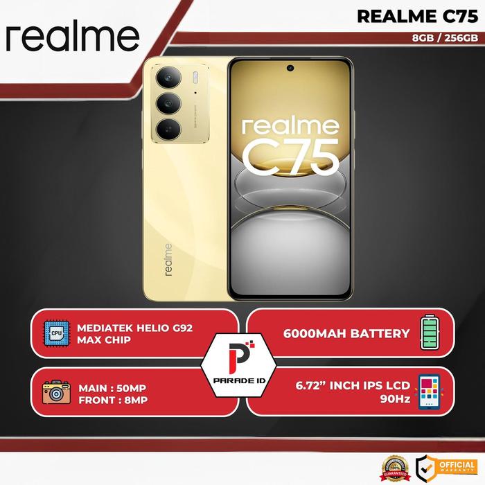 Promo [ TP ] REALME C75 ( 8GB/256GB ) GARANSI RESMI | UP TO 24GB ...