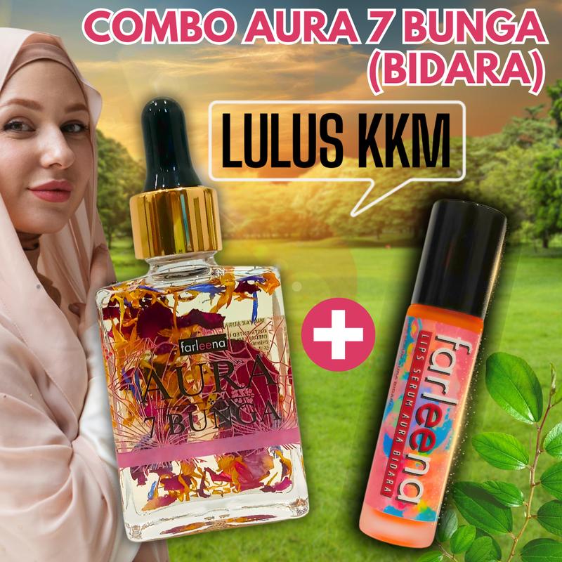 Set Combo (Aura Bidara Lips Serum 10ml 1pc) + (Aura 7 Bunga 30ml ...