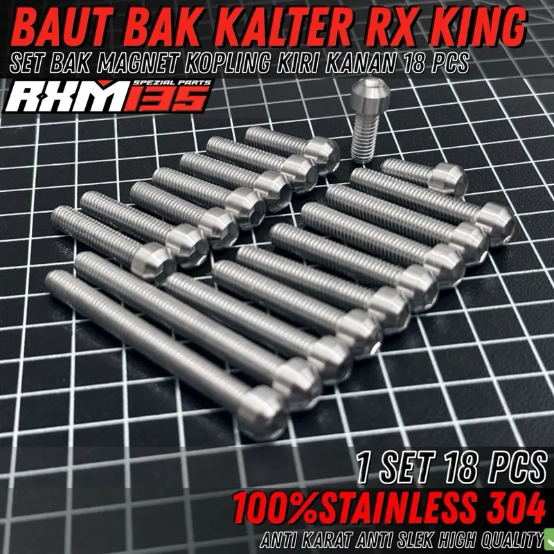 BAUT SET 18 PCS BAK MESIN KALTER CUSTOM BUBUT STAINLES 304 BLOK KALTER ...