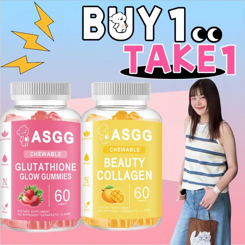 【BUY 1 TAKE 1】ASGG 60PC Glutathione Glow Strawberry Flavor Gummies ...