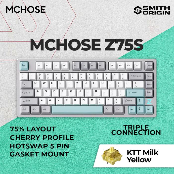 Jual MCHOSE Z75S Half Aluminium Wireless Gasket Mount Mechanical ...