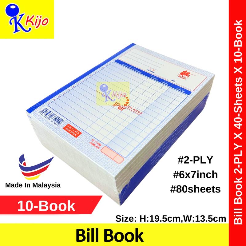 【10-Book】Bill Book 2ply Buku Bil 195mmX135mm 6X7inch 2PlyX40sheets ...