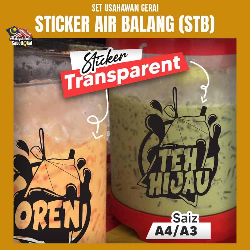 Sticker Air Balang Transparent - Kalis Air, Tahan Lama, Menawan ...