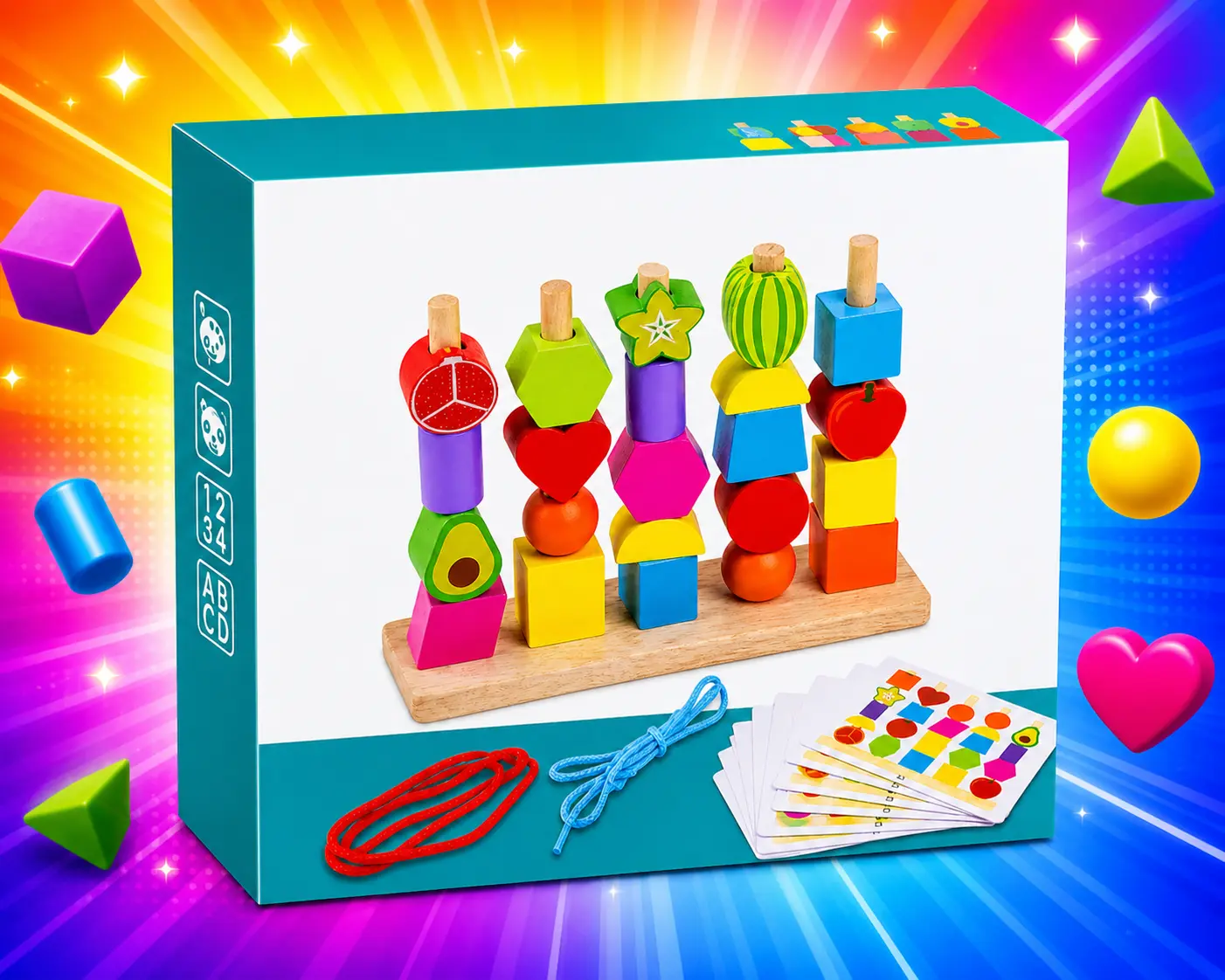 Brinquedo Pedagógico Educativo Infantil Frutas e Formas Coodernação ...