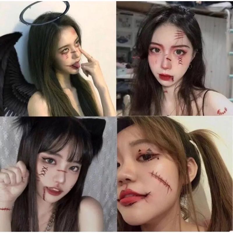 AR~Stiker tato temporer stiker tato luka untuk cosplay halloween - Shop ...