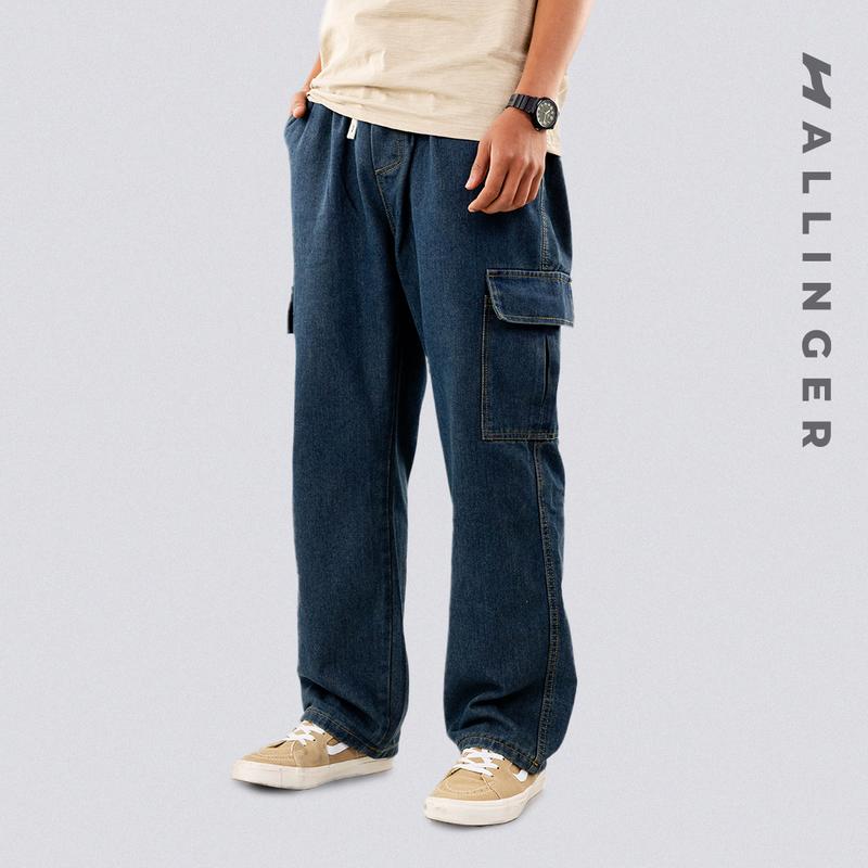 HALLINGER DENIM CARGO JEANS CASUAL BAGGY STRAIGHTCUT PANTS - TikTok ...