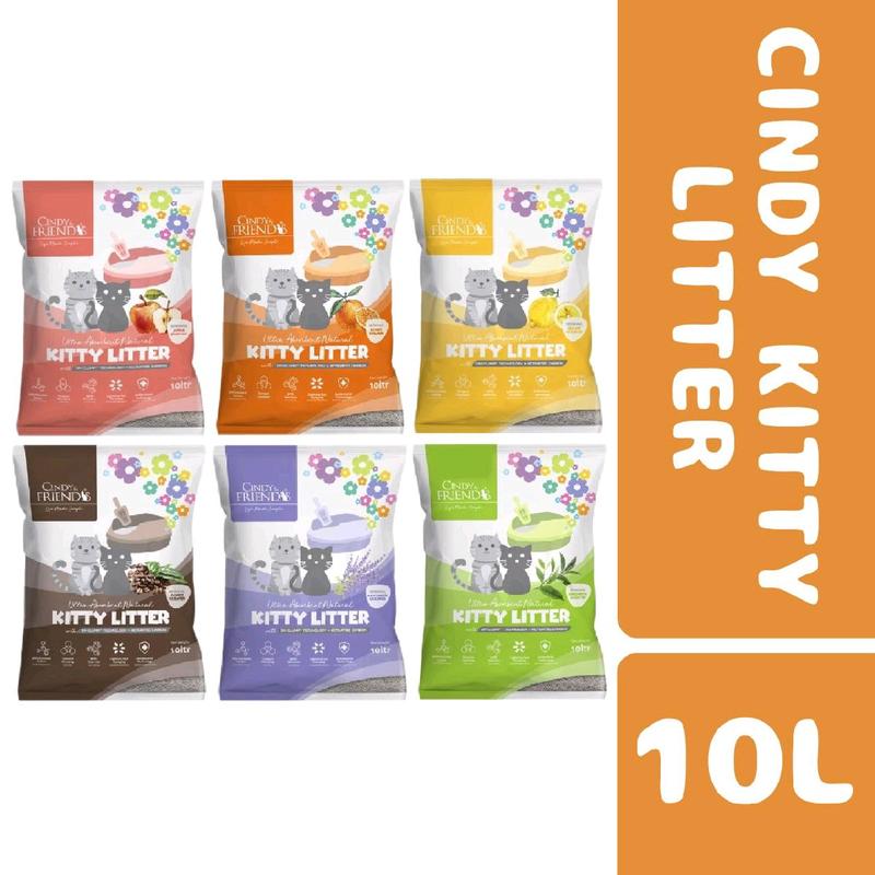 Cindy & Friends Kitty Litter 10Ltr - Clumping Cat Litter (Random ...
