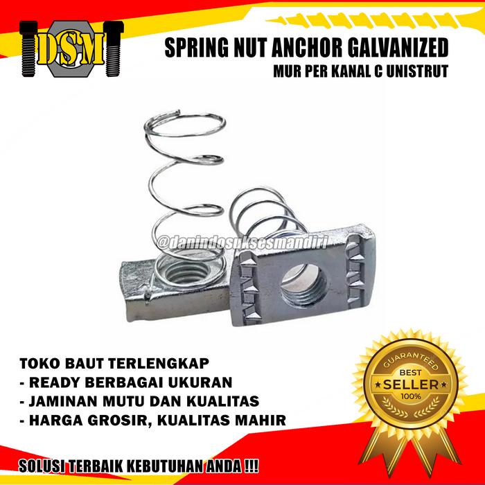 Jual Spring Nut M6 / Spring Anchor 6 MM Pitch 1,0 For Metal Unistrut ...