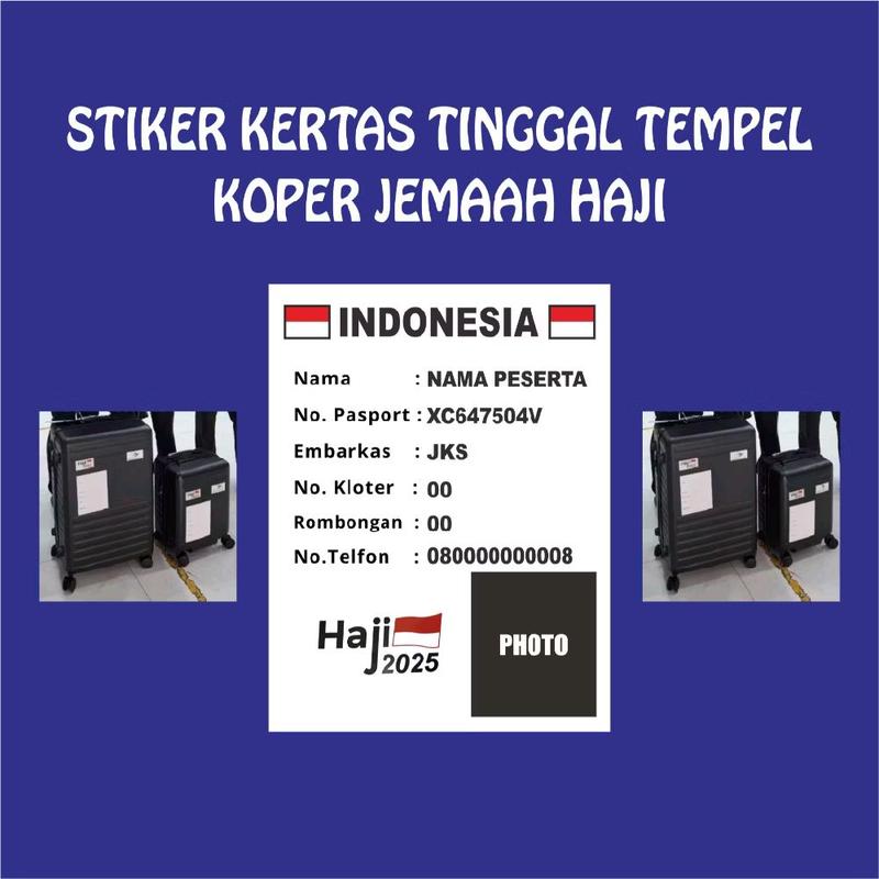 STIKER KERTAS NAMA TINGGAL TEMPEL UNTUK KOPER JEMAAH HAJI/UMROH - Shop ...
