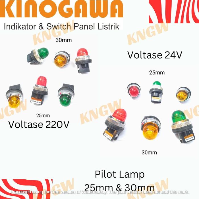 Jual KINOGAWA Pilot Lamp LED Lampu Indikator 25mm 30mm untuk Panel ...