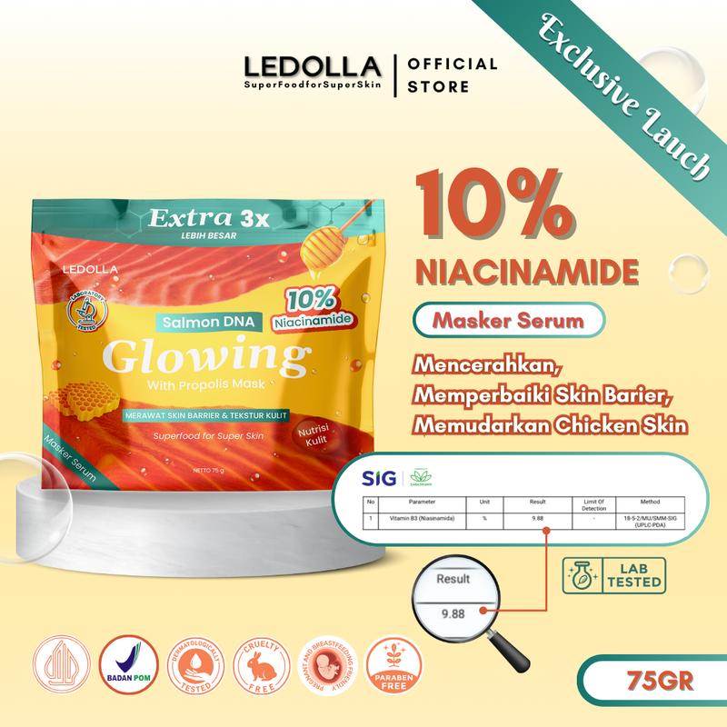 LEDOLLA - Masker Big Size 10% Niacin Serum Mask | Masker DNA Salmon ...
