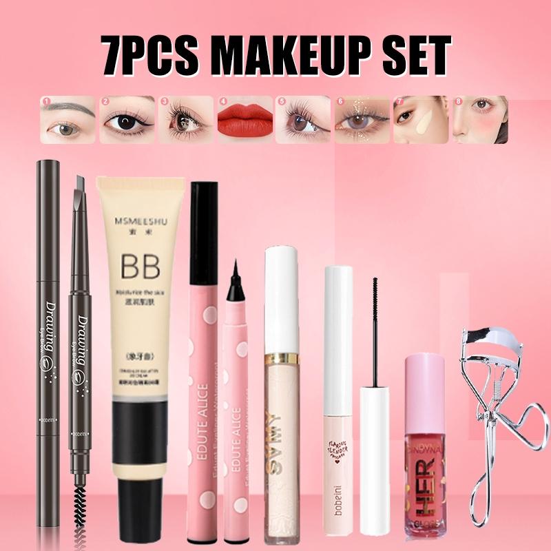 Set Solekan, 7PCS, Termasuk Krim BB, Concealer, Maskara Hitam, - TikTok ...