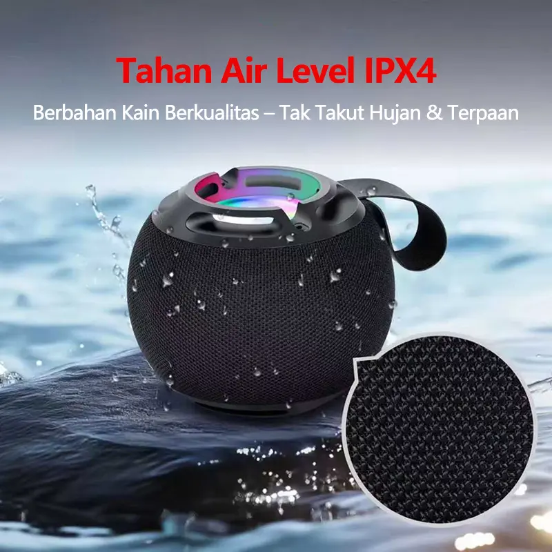 Full Bass Speaker Mini Waterproof KBroad KTS-2479 5W dengan Lampu RGB ...