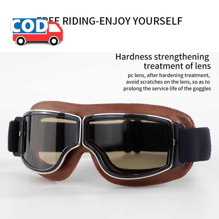 Jual Kacamata Motor Vintage Goggles UV Protection Safety untuk ...