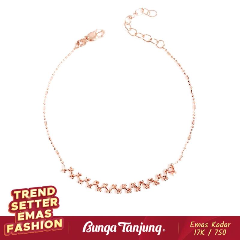 GELANG SERUT KEPANG SHIMMER RINGAN - EMAS 17K - BUNGA TANJUNG GOLD ...