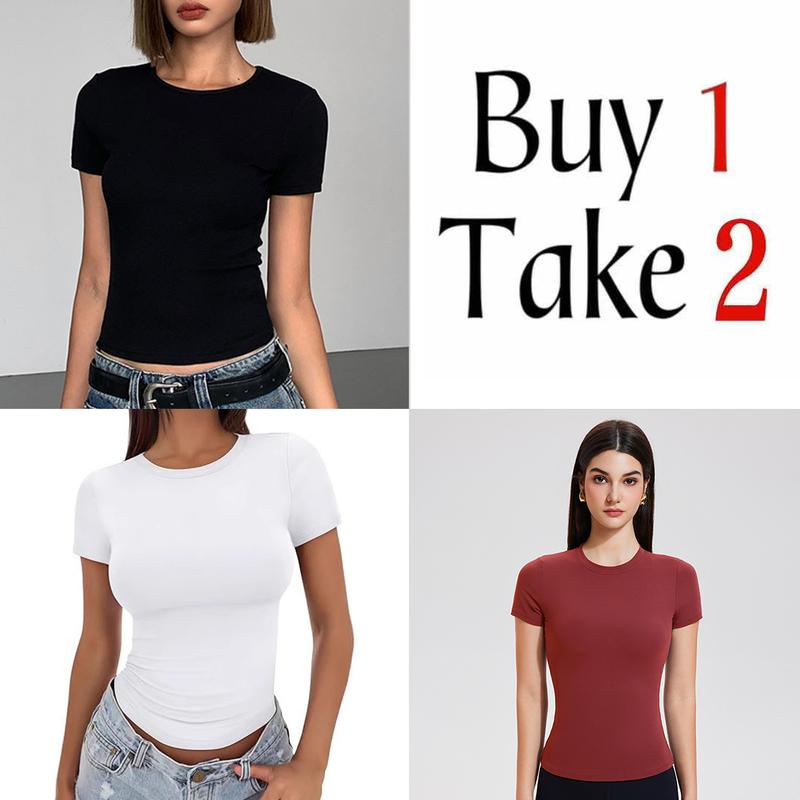 Buy 1 Take 2-Buy 1 Take 1 Roundneck Seamless Top Double Lining - TikTok ...