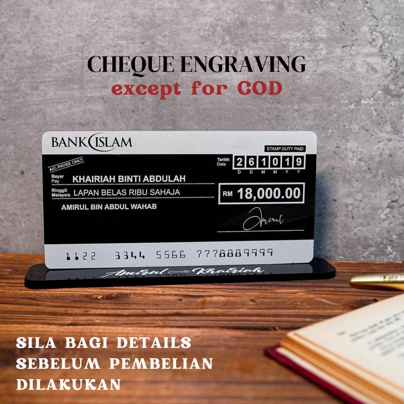 Mockup Acrylic Cheque, Replika Acrylic Cek, Hantaran, Exclusive ...
