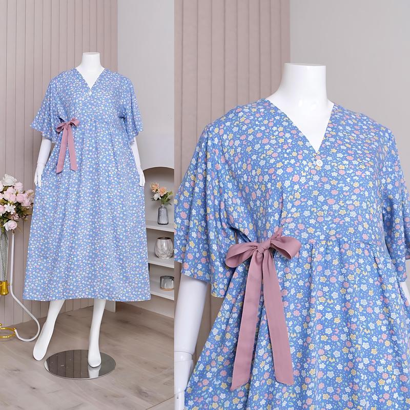 WEARING DELINA-Daster Cantik Kancing Kimono Rayon Busui Bumi - Shop | Tokopedia