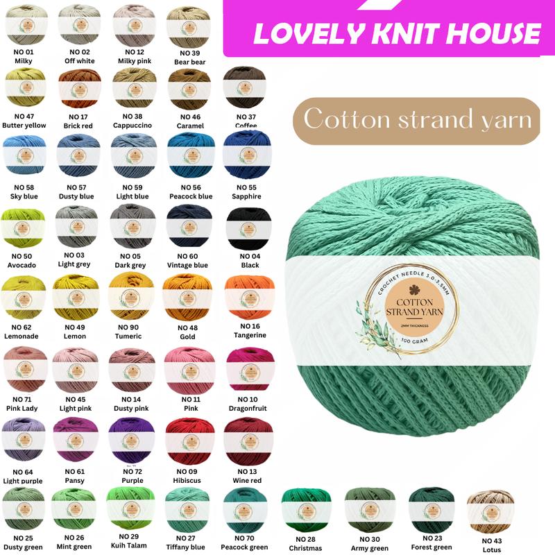37 Color 100g 2mm Cotton Strand Yarn Hollow Cotton Yarn Benang - TikTok ...