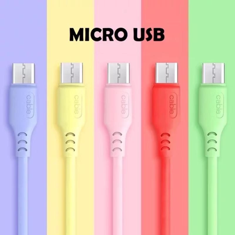 KABEL DATA MACARON 2A FAST CHARGING USB V8/MICRO / TYPE C / KABEL WARNA ...