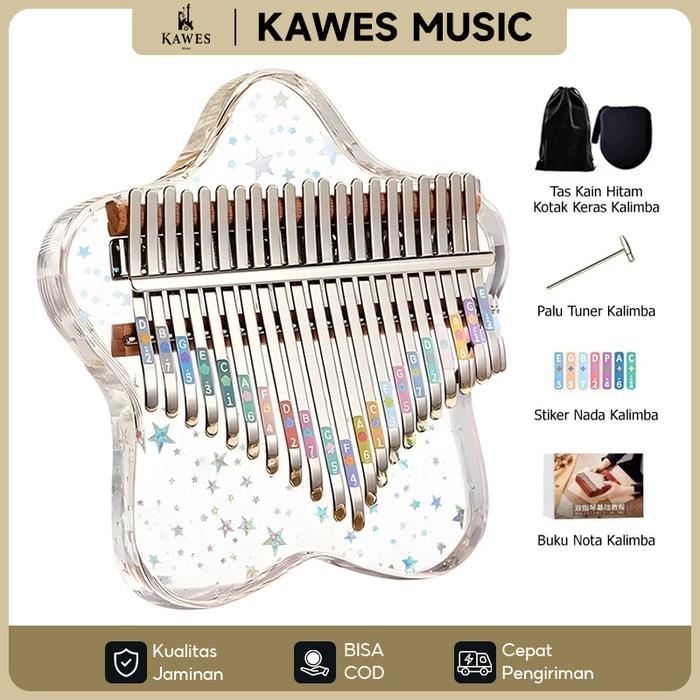Promo KAWES Kalimba Jari Portabel 21 Tombol dengan Suara Jernih Kristal ...