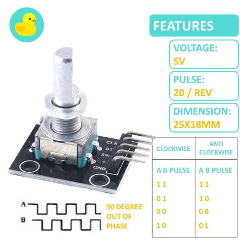KY-040 360 Degree Rotary Encoder Sensor Module - TikTok Shop Malaysia