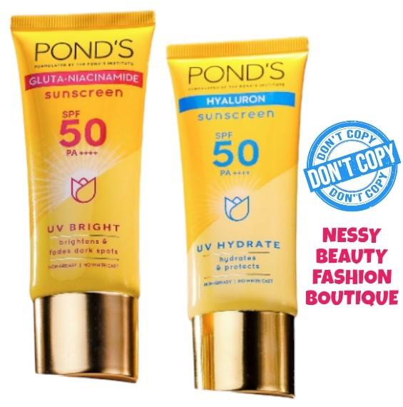 Pond's Face Sunsreen SPF50 Gluta & Hyaluron 50ml. - TikTok Shop Malaysia
