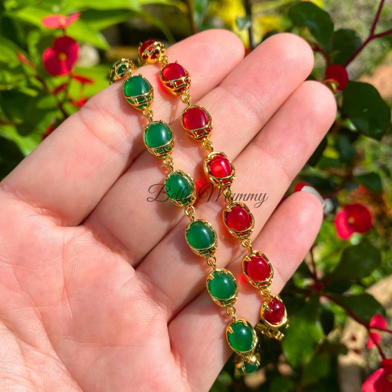 Rantai Tangan Emas Suasa Batu Zircon Bujur Gold Plated Zirconia ...