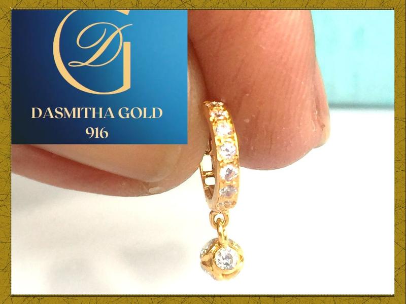 Dasmitha ball hanging nose ring/valayam mukuthi cod 16carat nose ...