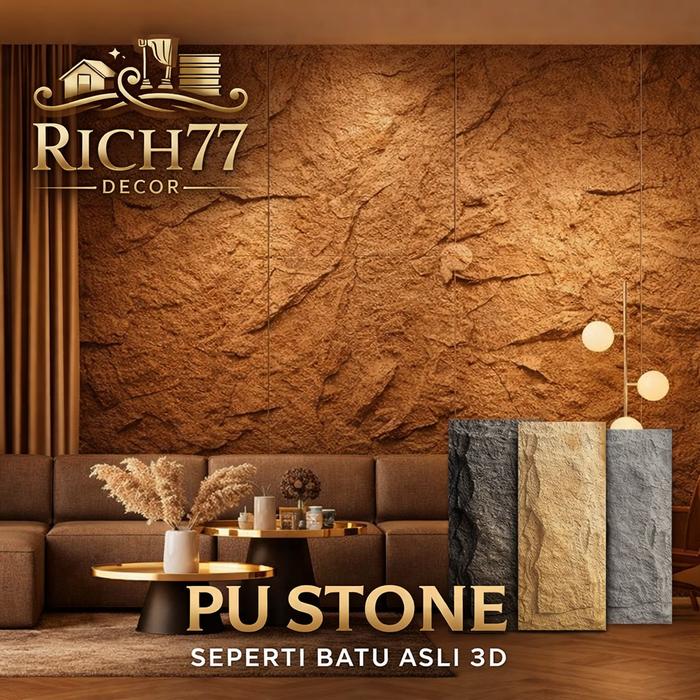 Jual Promo 1Box isi 10 lembar PU STONE UK 60 X 120cm | dinding batu pu ...