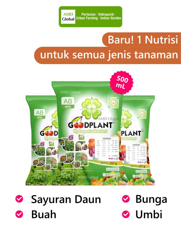 AB Mix Nutrisi Hidroponik Goodplant 500 mL untuk Sayur Sayuran - Shop ...