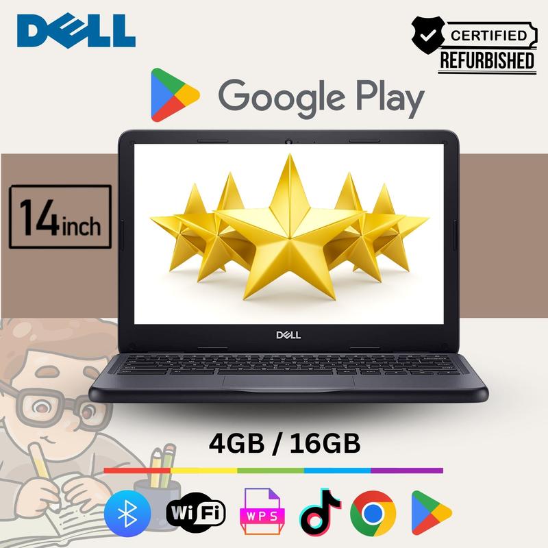 (REFURBISHED) 14'' LCD LAPTOP STUDY DELL CHROMEBOOK CELERON 4GB ...