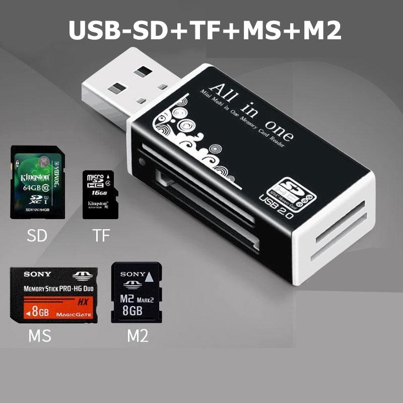 Pembaca Kad Memori 2 Dalam 1，2 In 1 Memory Card Reader USB2.0 TF SD MS ...