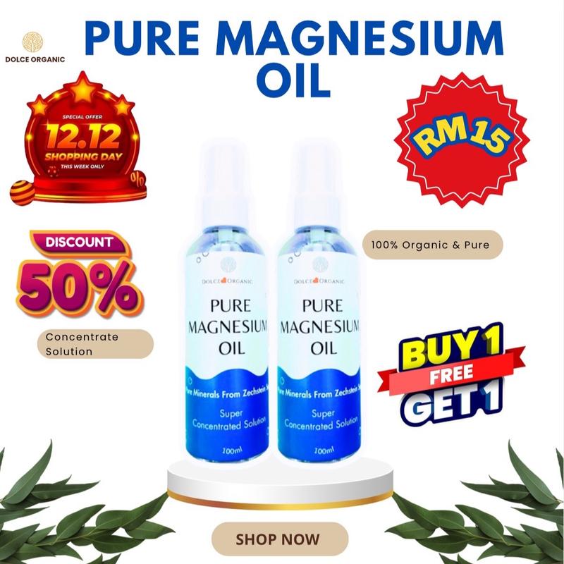 Magnesium Oil Organic 100ML (Jernih Spt Air) l Natural Sourc - TikTok Shop Malaysia