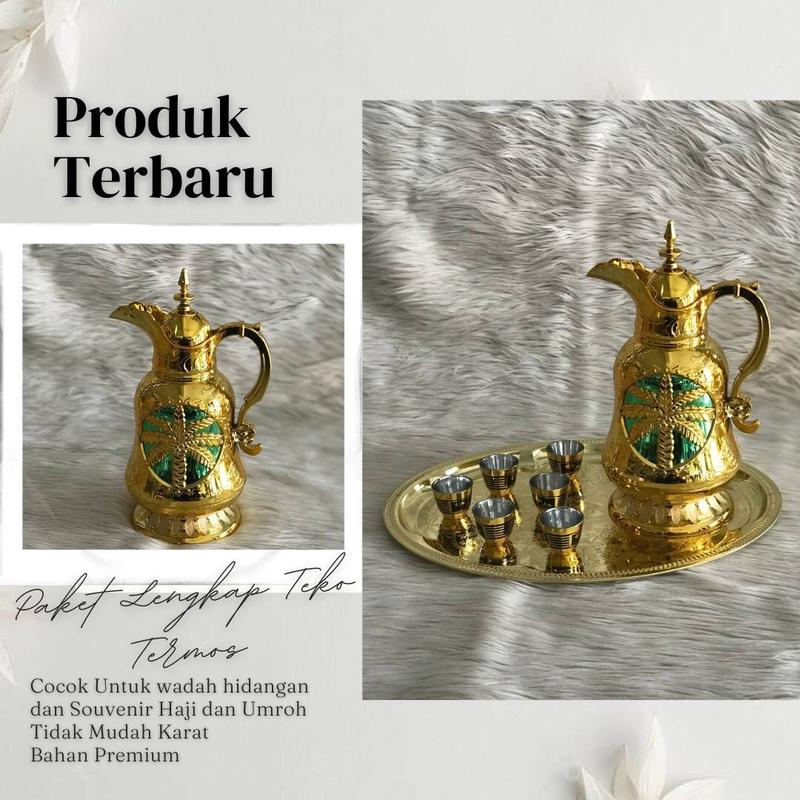 teko arab 1 set lengkap,teko arab emas,teko arab 1 liter,teko arab air ...