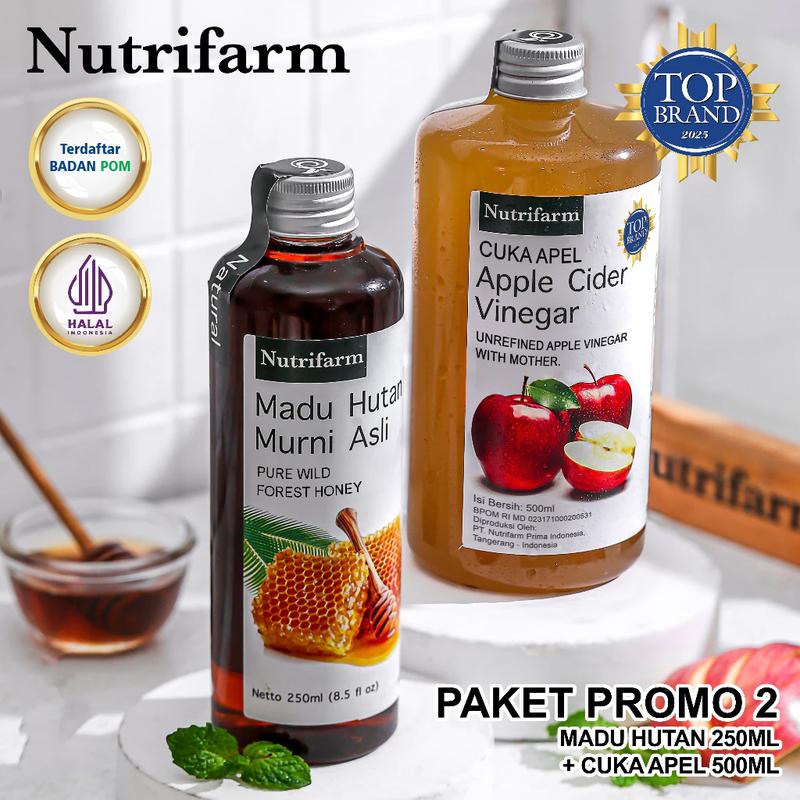 NUTRIFARM PAKET PROMO CUKA APEL 500ML DAN MADU HUTAN 250ML - TikTok Shop