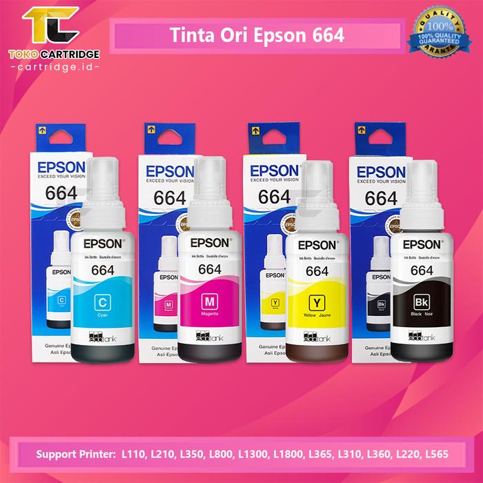 Jual Tinta Epson Original 664 t6644 Yellow 70ml - 70ml Magenta BOX ...