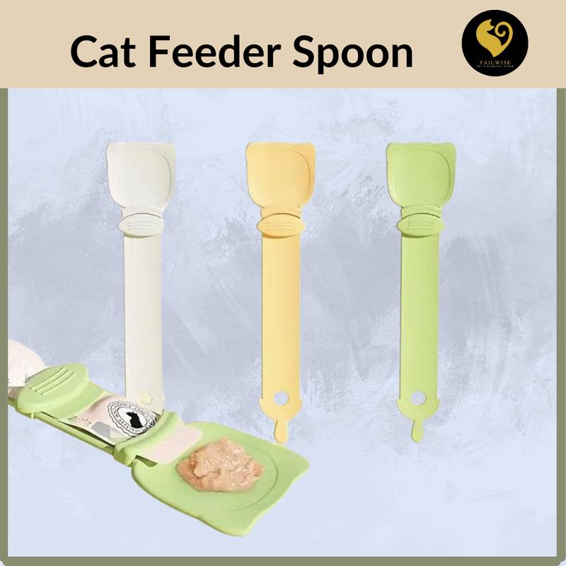 Treats Spoon Pet Cat Feeder Wet Treats Strip leickable Squeeze Spoon ...