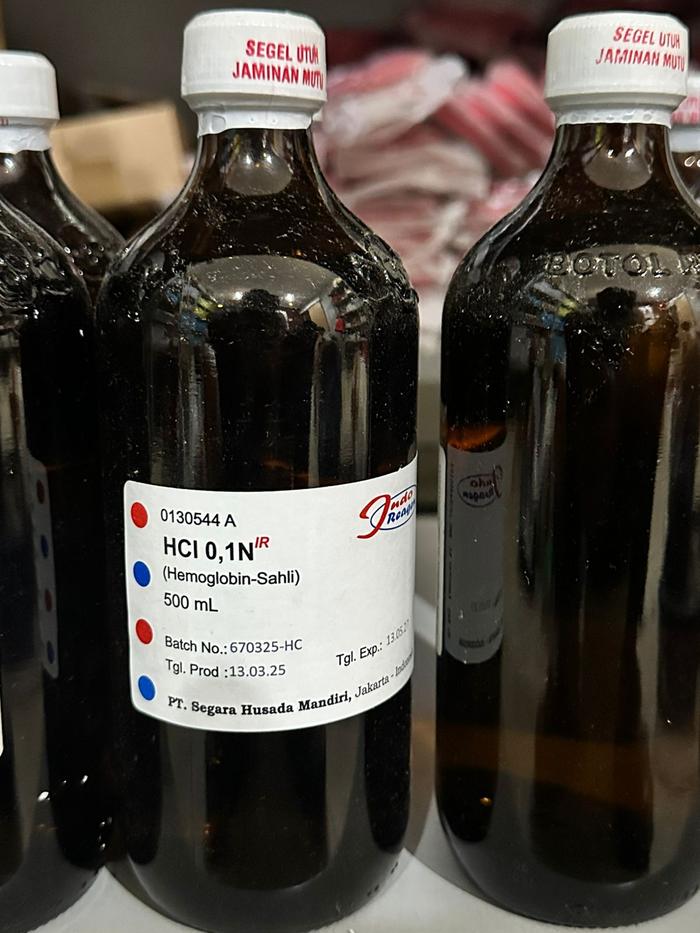 Jual Larutan Hcl 0,1 N ( Hemoglobin Sahli ) Kemasan 500 Ml Ed 2027 ...