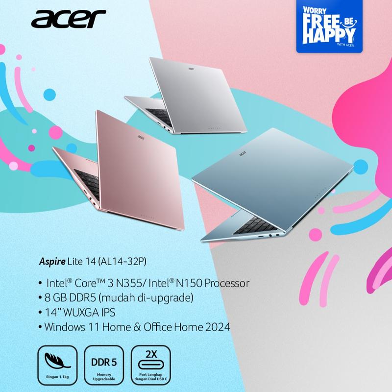ACER ASPIRE LITE 14 AL14 N150 8GB 256GB/512GB W11+OHS+M365B 14.0FHD IPS ...