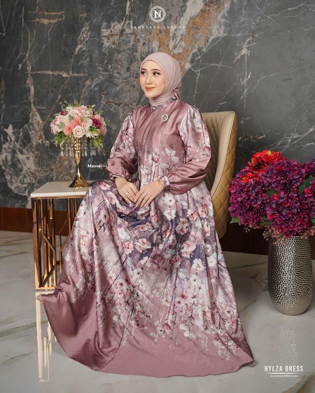 Nadheera Luxury Hylza Dress Style Matt Silkania Motif Elegan - Shop ...