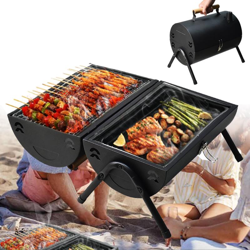 Portable Charcoal Grill Two Side Carbon Griller Mini Smoker Small ...