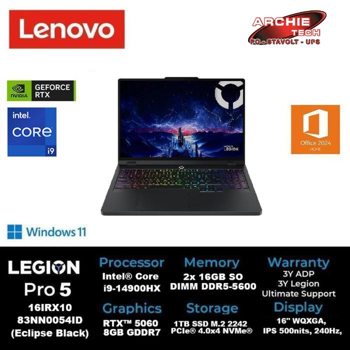 Jual LENOVO LEGION PRO 5 16IRX10 83NN0054ID Core i9 14900HX 32GB 1TB ...