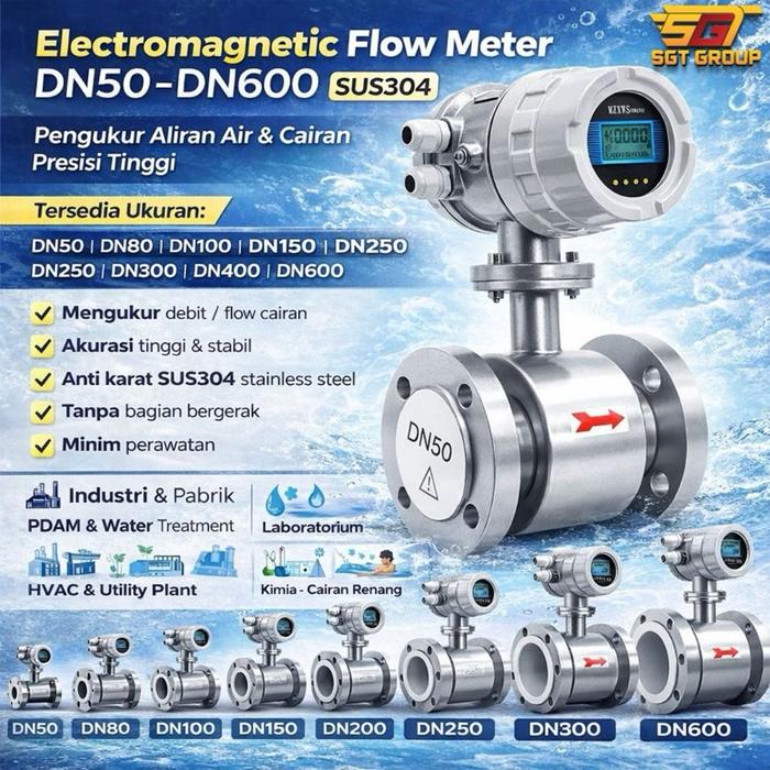 Jual FLow Meter Electromagnetic SS304 DN150 Flowmeter Size 6" Inch ...