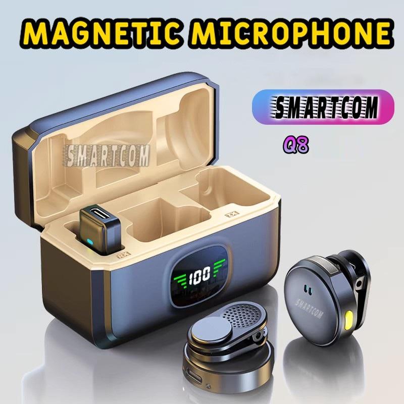 Smartcom Q8 Wireless Clip on dapat 2 Mic Microphone Dual Lavalier ...