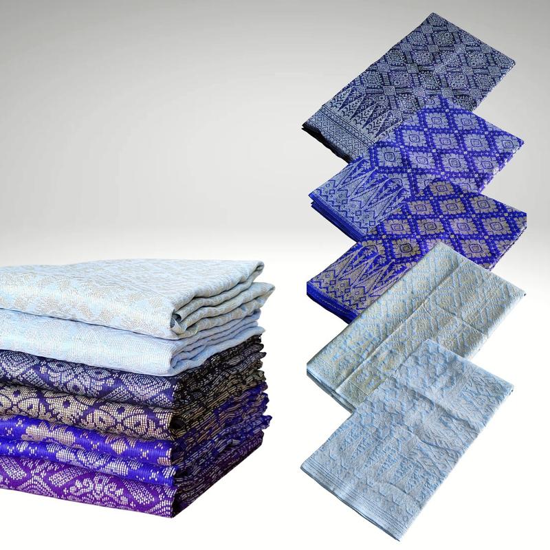 Sampin Songket Bunga Penuh warna Navy Blue/Royal Blue - Samping ...