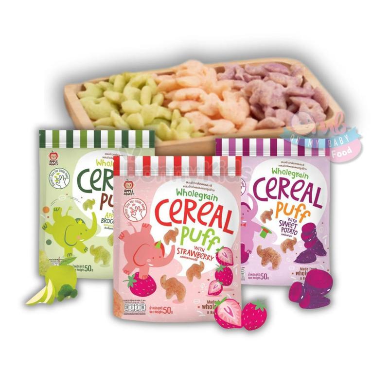 APPLE MONKEY Whole Grain Cereal Puff | Baby Food Snack | 12m - TikTok ...