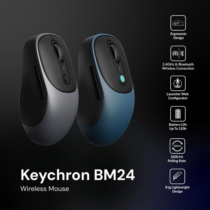 Promo Keychron BM24 Mouse Wireless 1K Silent Click dengan Sensor ...