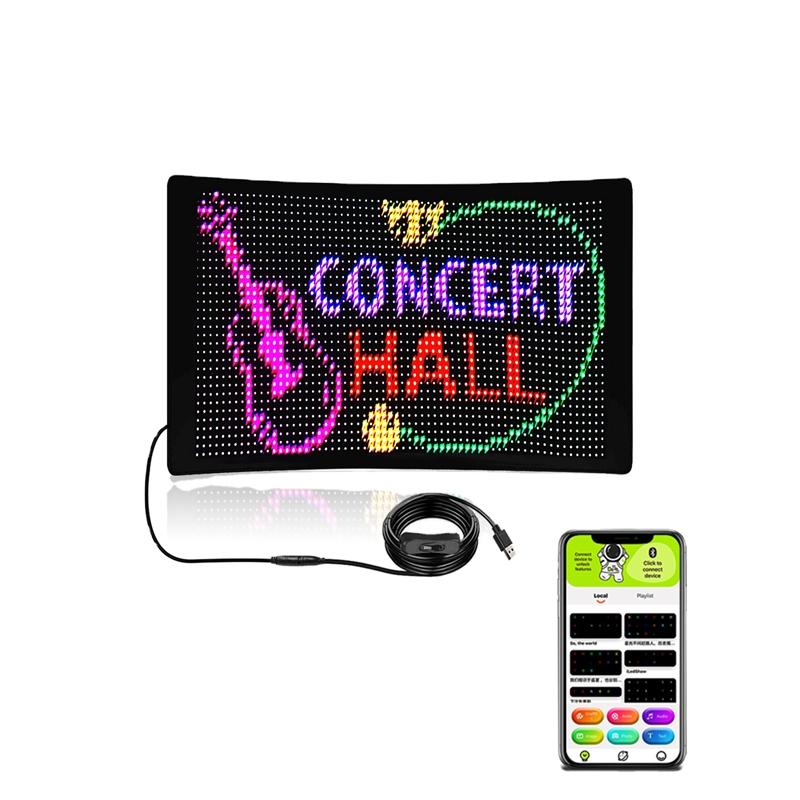LED Sign for Car Super Bright Programmable LED Sign USB 5V Flexible ...