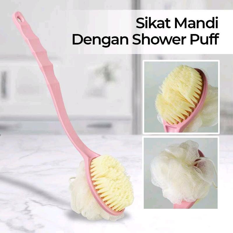 Sikat Mandi Badan Punggung 2 in 1 dengan Shower Puff - Shop | Tokopedia